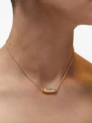 MARIE LICHTENBERG Micro Coco Sapphire Locket Necklace