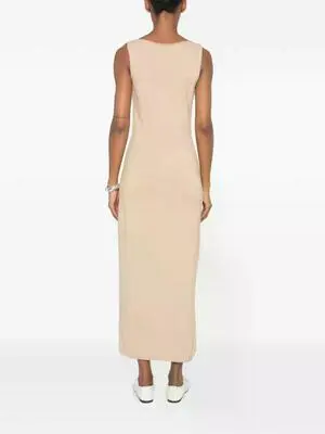 SERGIO MORETTI FIRENZE Sleeveless Side-slit Midi Dress
