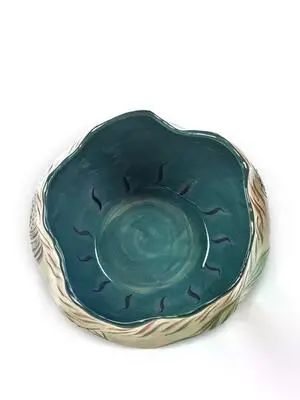 SERAX Leaf-print Irregular-rim Flower Pot