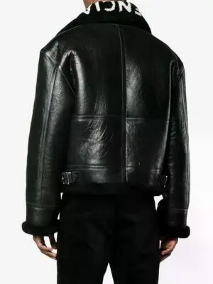 Balenciaga Shearling Logo Collar Jacket