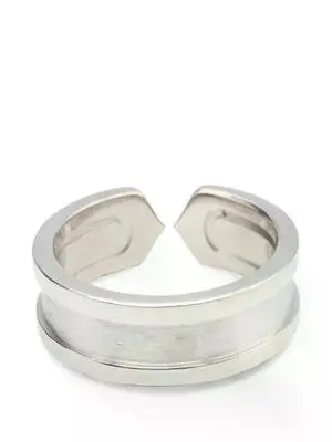 Cartier 18k White Gold Engraved Logo Ring
