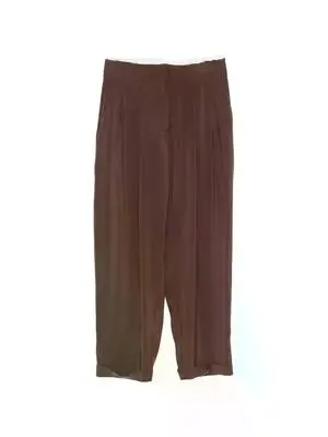 VICOLO Pleated Turn-up Trousers - Brown
