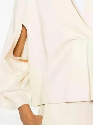 PSOPHIA V-neck Blouse With Cut-out Sleeves