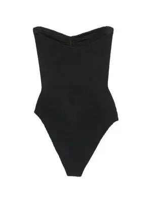Hunza G Crinkle Effect Strapless Swimsuit - Black