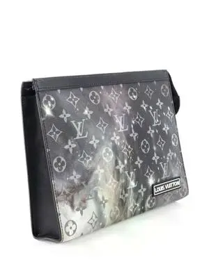 LOUIS VUITTON Monogram Galaxy Canvas Pochette Voyage Mm Clutch - Grey