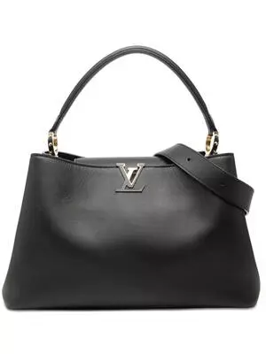 LOUIS VUITTON Capucines Souple Gm Satchel - Black