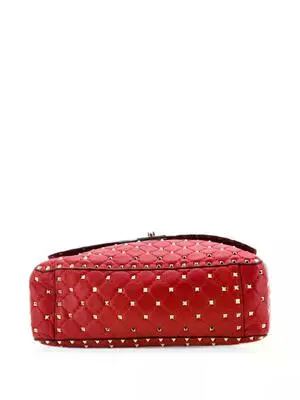 Valentino Garavani Rockstud Spike Flap Quilted Leather Shoulder Bag - Red