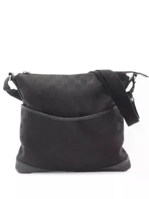 Gucci Gg-pattern Shoulder Bag - Black