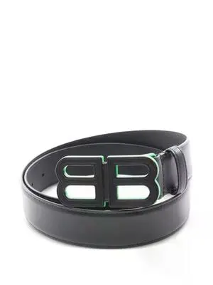 Balenciaga Bb Logo Buckle Belt - Black