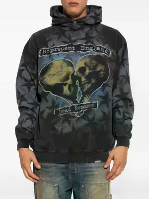 REPRESENT Graphic Print Star Pattern Hoodie - Black
