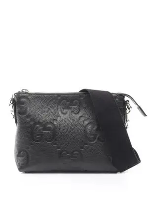 Gucci Small Jumbo Gg Leather Messenger Bag - Black