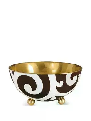 GINORI 1735 Scroll-print Footed Bowl - Brown
