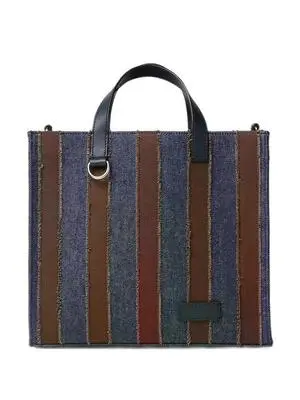 Fendi Pequin Stripe Tote Bag - Blue