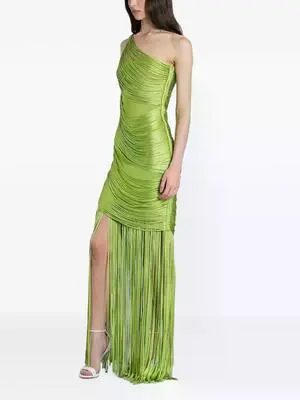 David Koma One-shoulder Fringed Maxi Dress