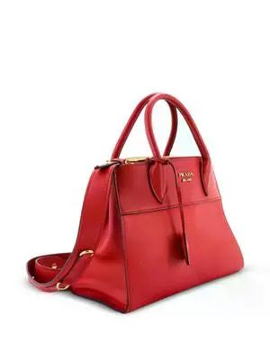 Prada Paradigme Tote Saffiano With City Calf Small Satchel - Red