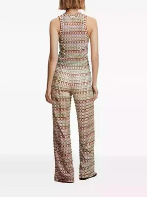 Veronica Beard Rhett Crochet Knit Tank Top - Neutrals