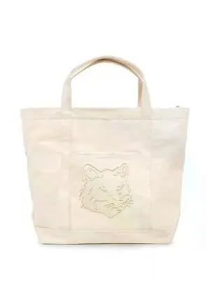 Maison Kitsuné Small Fox Head Tote Bag - Neutrals