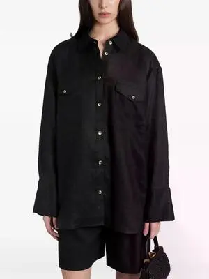 Alice + Olivia Finely Pocket-detail Button-up Shirt - Black
