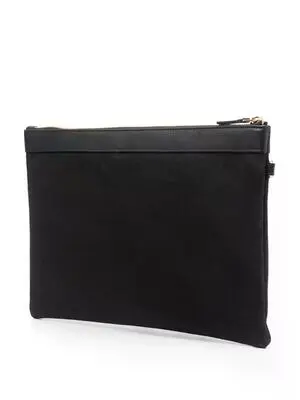 Balenciaga Logo Print Canvas Pouch