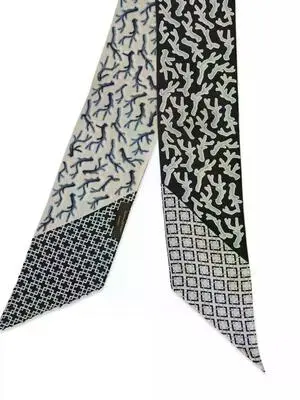 Zegna Coral-print Geometric-pattern Scarf