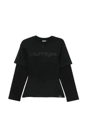 COURREGES Layered Logo-embroidered T-shirt