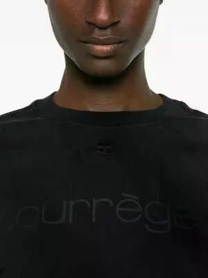 COURREGES Layered Logo-embroidered T-shirt