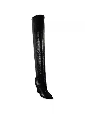 Saint Laurent Niki Leather Thigh High Boots