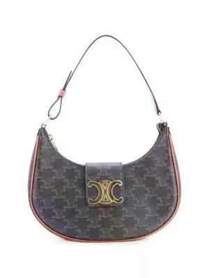 Celine Ava Triomphe Bag In Triomphe Coated Canvas - Brown