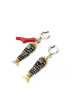Isabel Marant Étoile Asymmetrical Fish Pendant Earrings