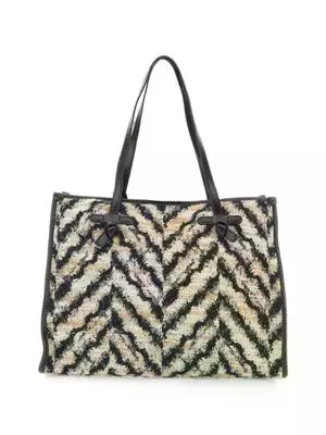 MARCELLA CLUB Jacquard Animalier Tote Bag - Black