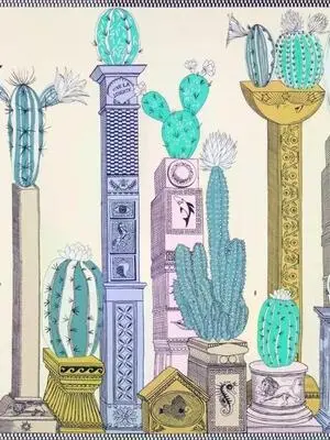 INOUI EDITIONS Cactus-print Square Scarf