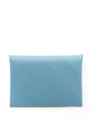 Hermès 2023 Calvi Duo Epsom-leather Card Holder - Blue