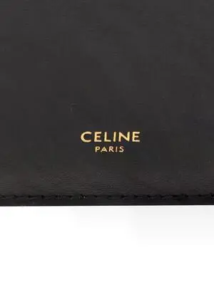 Celine Shiny Calfskin Flat Luggage Tote Bag - Black