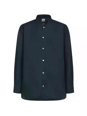 Eleventy Mandarin-collar Long-sleeve Shirt - Blue