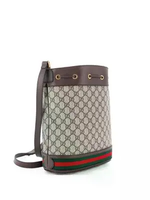 Gucci Ophidia Gg Coated Canvas Medium Bucket Bag - Brown
