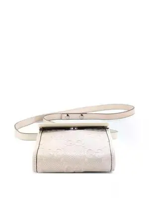Gucci Gg Embossed Perforated Leather Mini Crossbody Bag