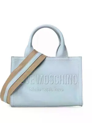 Moschino Logo Embossed Tote Bag - Blue