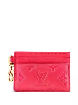 LOUIS VUITTON Coussin Monogram Embossed Lambskin Card Holder - Pink