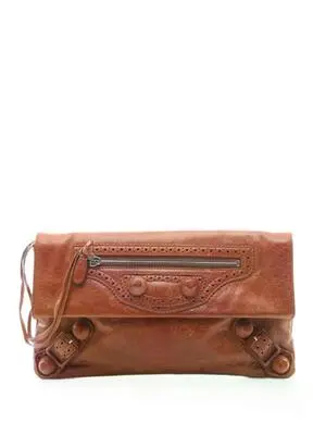 Balenciaga Giant Envelope Clutch Bag - Brown