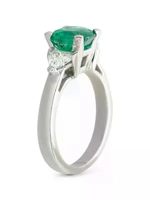 LB EXCLUSIVE Emerald And Diamond Platinum Ring - Silver