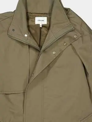 FRAME Short Field Trench Coat - Green