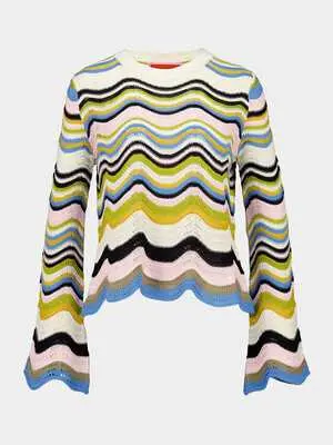 La DoubleJ Chevron Knit Cropped Sweater - Multicolour