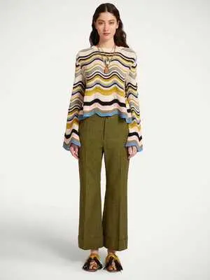 La DoubleJ Chevron Knit Cropped Sweater