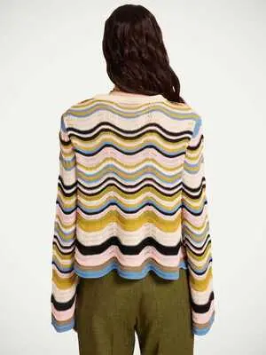 La DoubleJ Chevron Knit Cropped Sweater