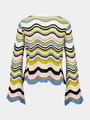 La DoubleJ Chevron Knit Cropped Sweater