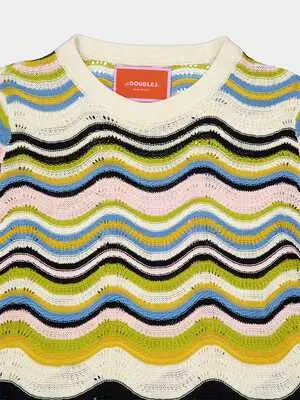 La DoubleJ Chevron Knit Cropped Sweater