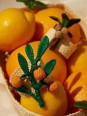 Coro Cora Handcrafted Branch Napkin Ring - Orange
