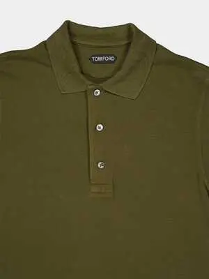 TOM FORD Teak Piquet Polo Shirt - Green