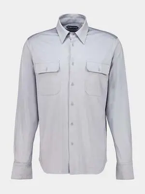 TOM FORD Light Charcoal Silk-cotton Shirt - Grey