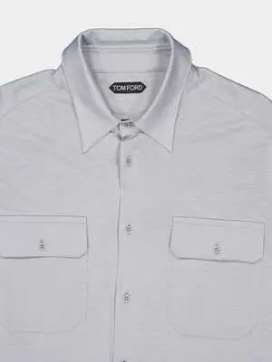 TOM FORD Light Charcoal Silk-cotton Shirt - Grey